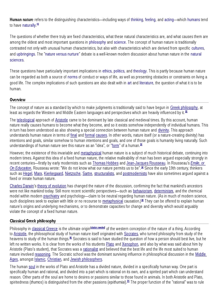 Human Nature | PDF | Human Nature | Science