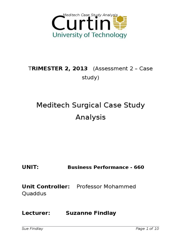 Meditech Case Study Analysis: Fixing Breakdowns Boosts Performance | PDF | Procurement | Inventory