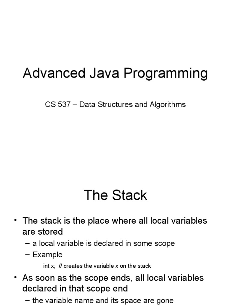 Advanced Java Programming Cs 537 Data Structures And Algorithms Pdf Method Computer 