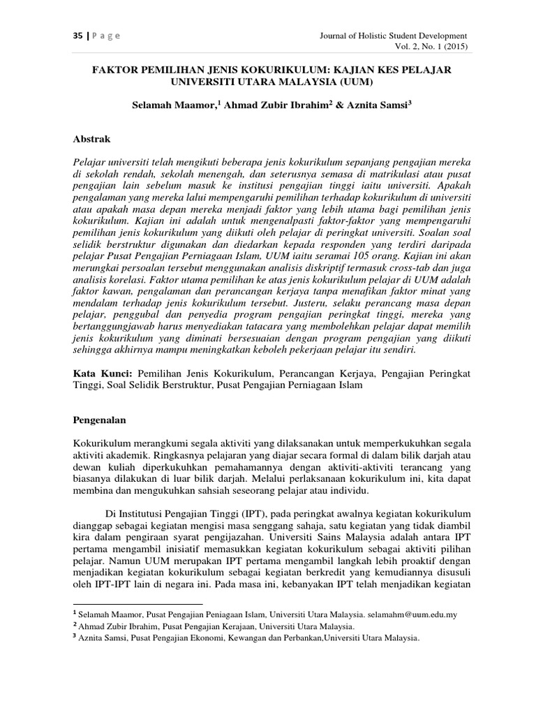 Faktor Pemilihan Jenis Kokurikulum | PDF