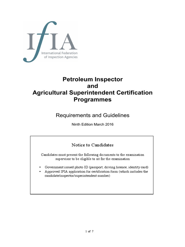 IFIA Certification Programme Guidelines March 2016 | PDF | Identity ...