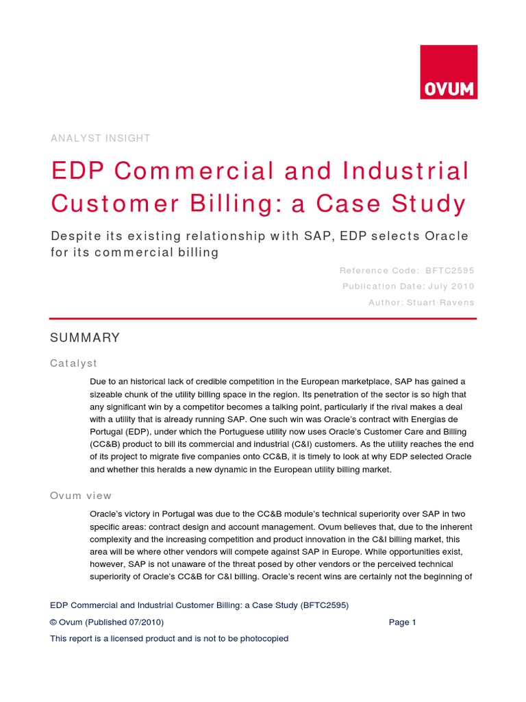 Edp Case PDF | PDF | Oracle Corporation | Sap Se