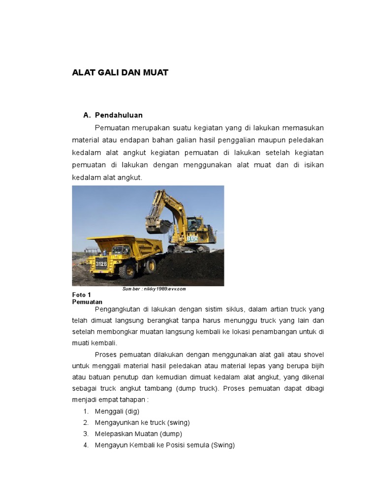Alat Gali Dan Muat | PDF