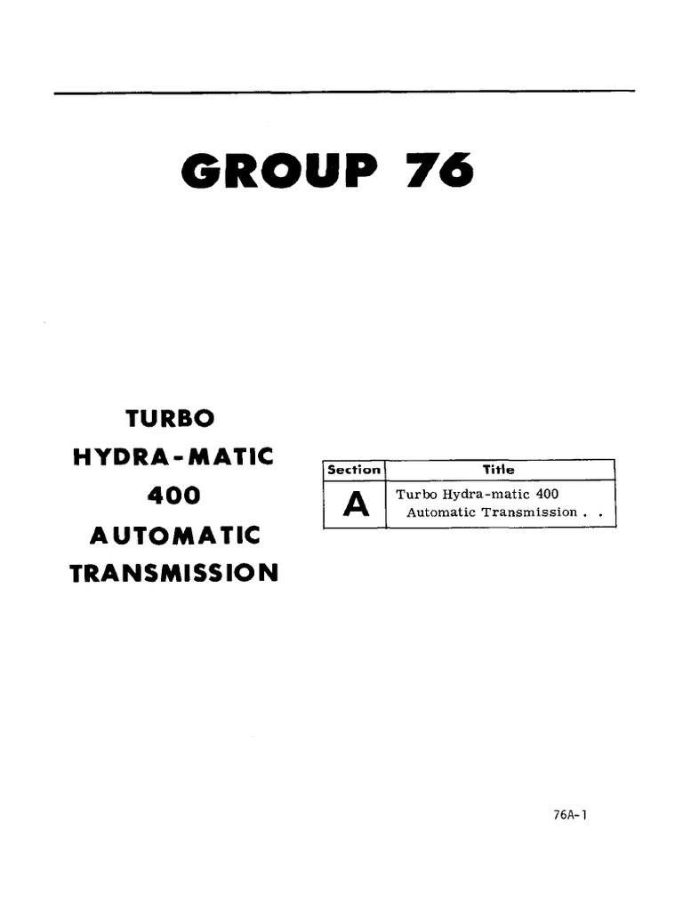 th400 FSM PDF | PDF