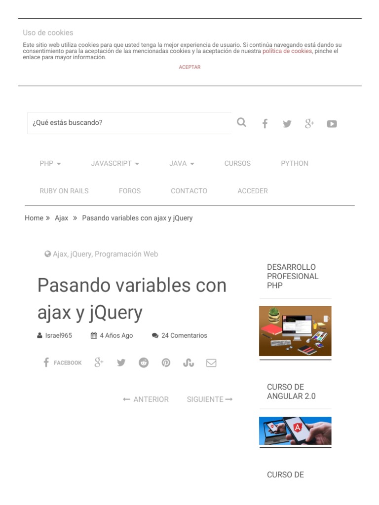 Pasando Variables Con Ajax y JQuery - Uno de Piera | PDF | Cookie HTTP | Script Java