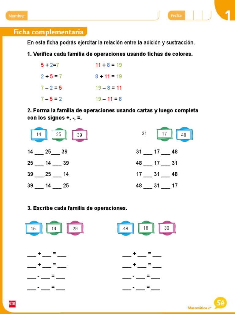 Guia Familia de Operaciones 2° | PDF