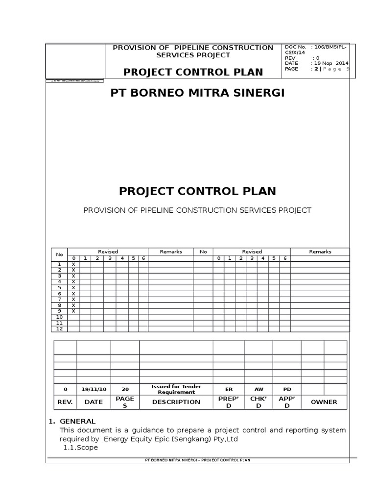 1.6 Project Control Plan | PDF | Production And Manufacturing | Business