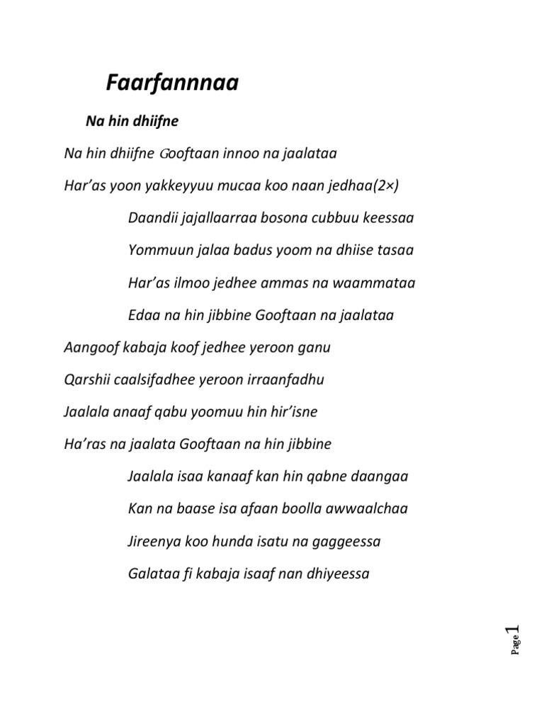 Faarfannnaa | PDF