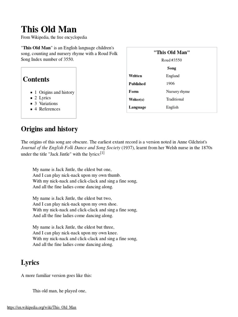 This Old Man | PDF | Entertainment (General)