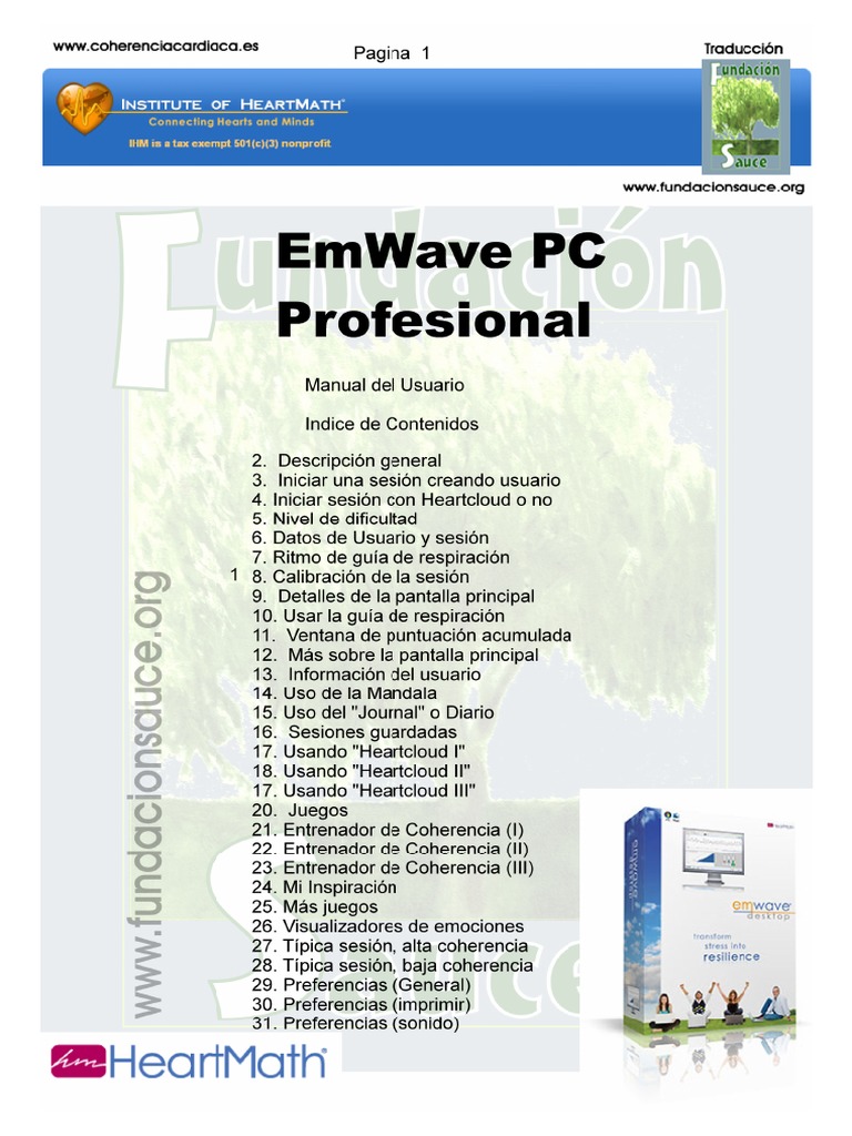 COHERENCIA CARDIACA - EJERCICIO Respiratorio - Manual - Emwave PDF | PDF | Ocio