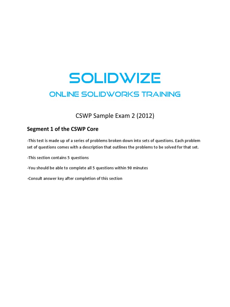 SolidWize CSWP Sample Exam 2 Segment 1 | PDF | Density | Physics
