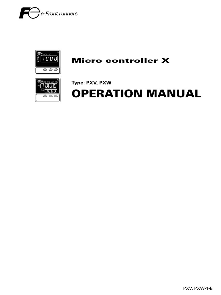Operation Manual for PXV and PXW Series Micro Controllers - Details on ...