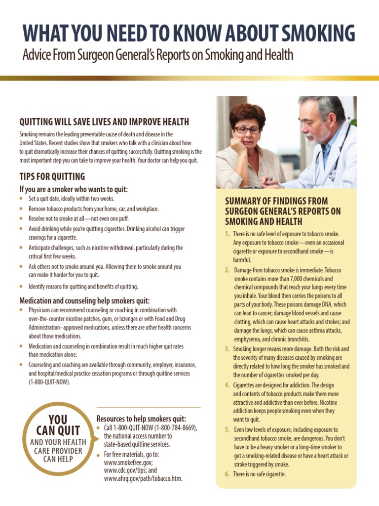 CDC: What You Need To Know About Smoking | PDF | Smoking | Cigarette