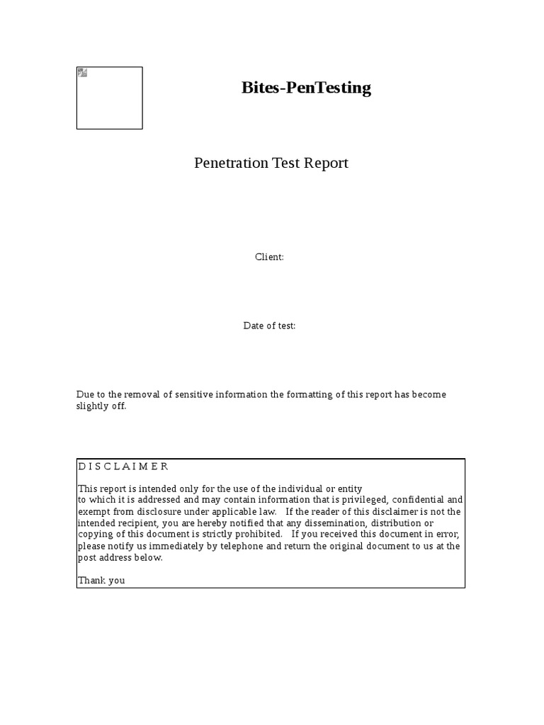 Sample Penetration Test | PDF | Denial Of Service Attack | Transmission ...