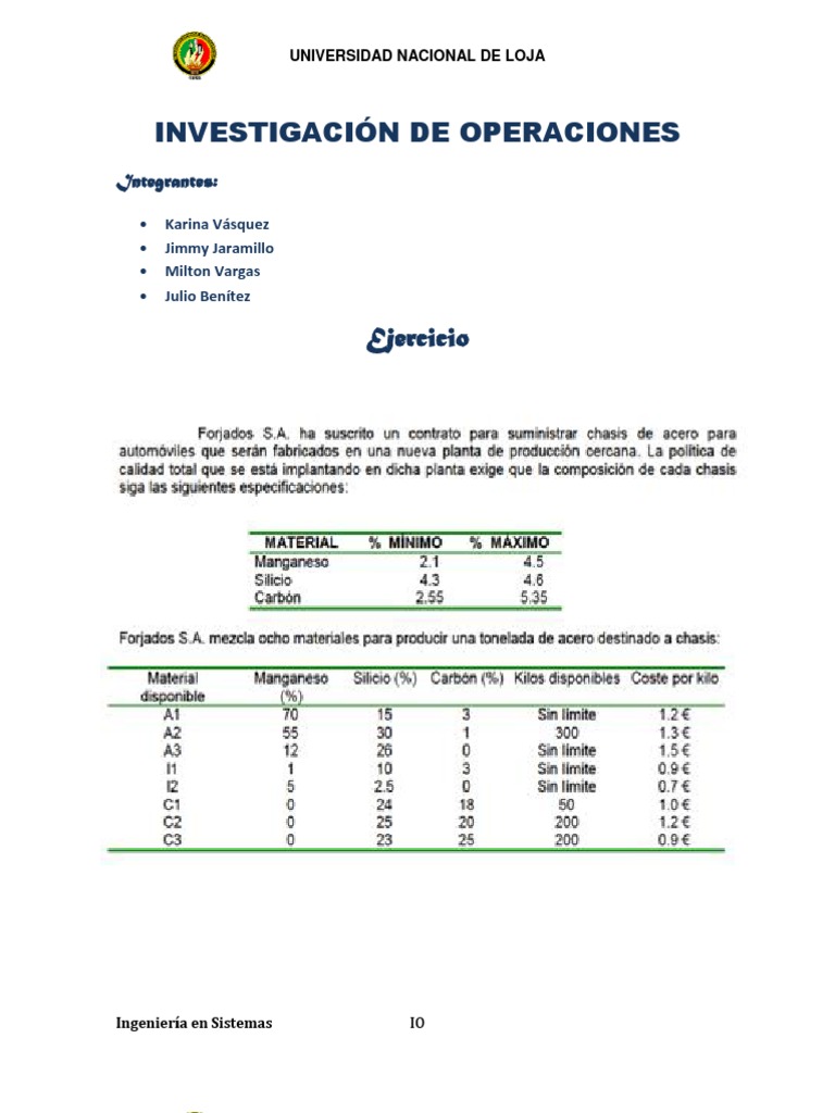 Ejercicio en Programa Lindo | PDF
