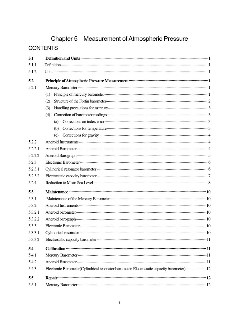 Atmospheric Pressure Measurement Guide | PDF