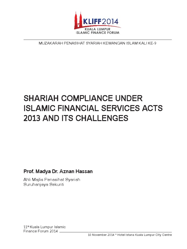 Syariah Compliance Under Ifsa | PDF | Islamic Banking And Finance | Sharia