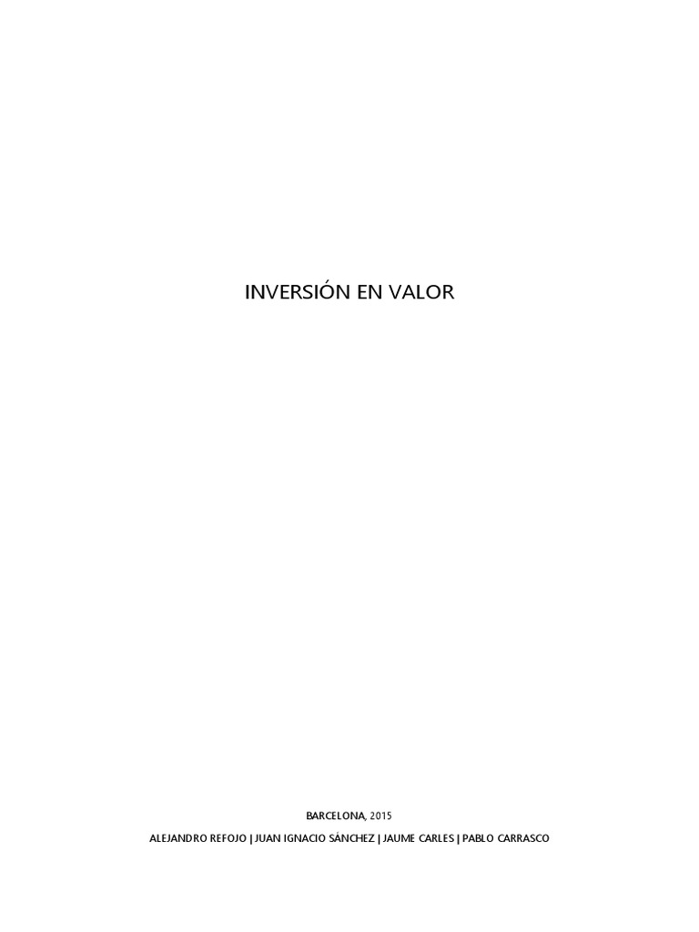 Inversión en Valor | PDF | Inversión de valor | Toma de decisiones