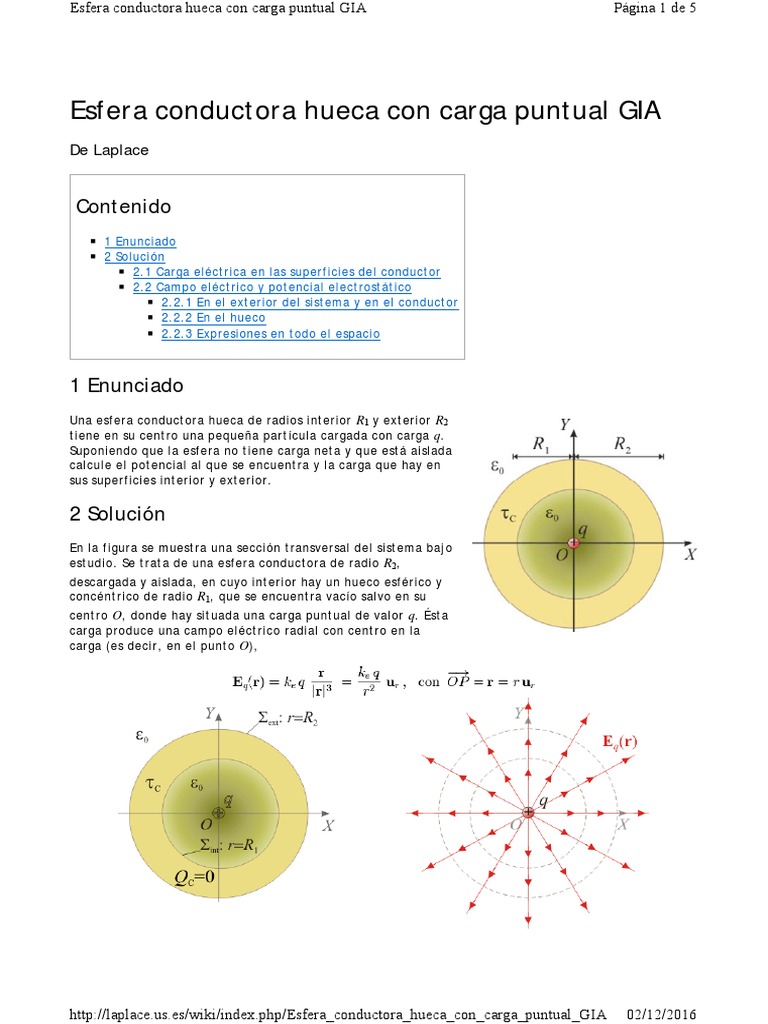 Esfera Conductora Hueca Con | PDF | Campo eléctrico | Electrostática