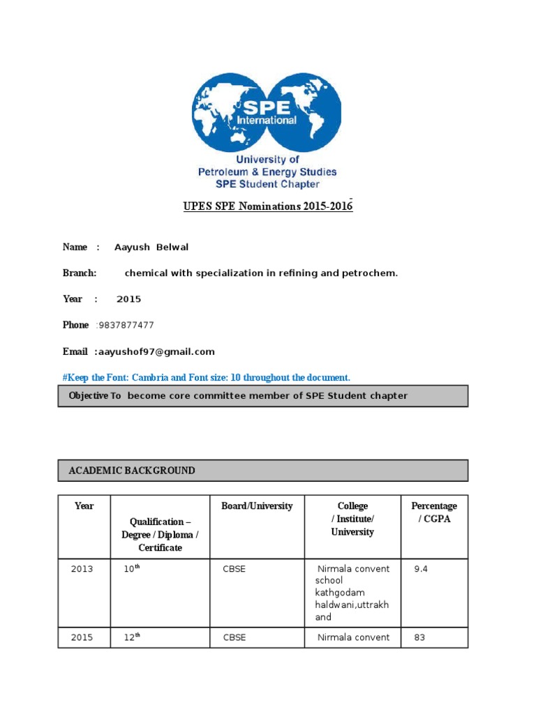 Aayush Belwal - B.tech Chemical Engineering | PDF