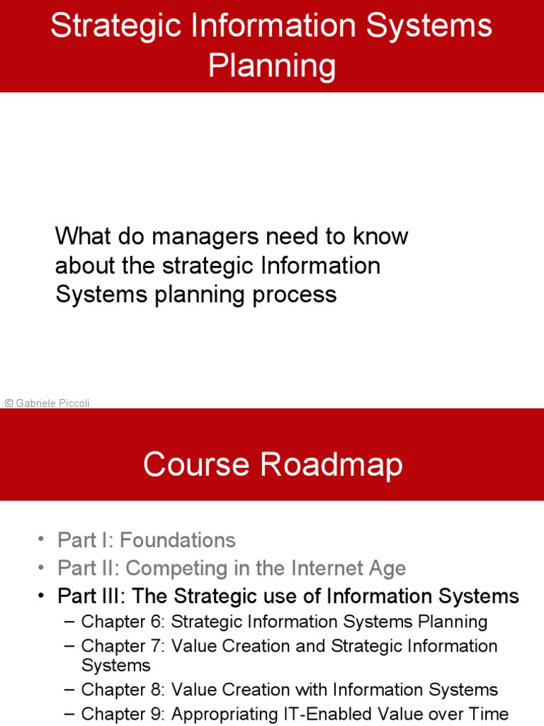 Strategic Information Systems Planning | PDF | Information System | Decision Making