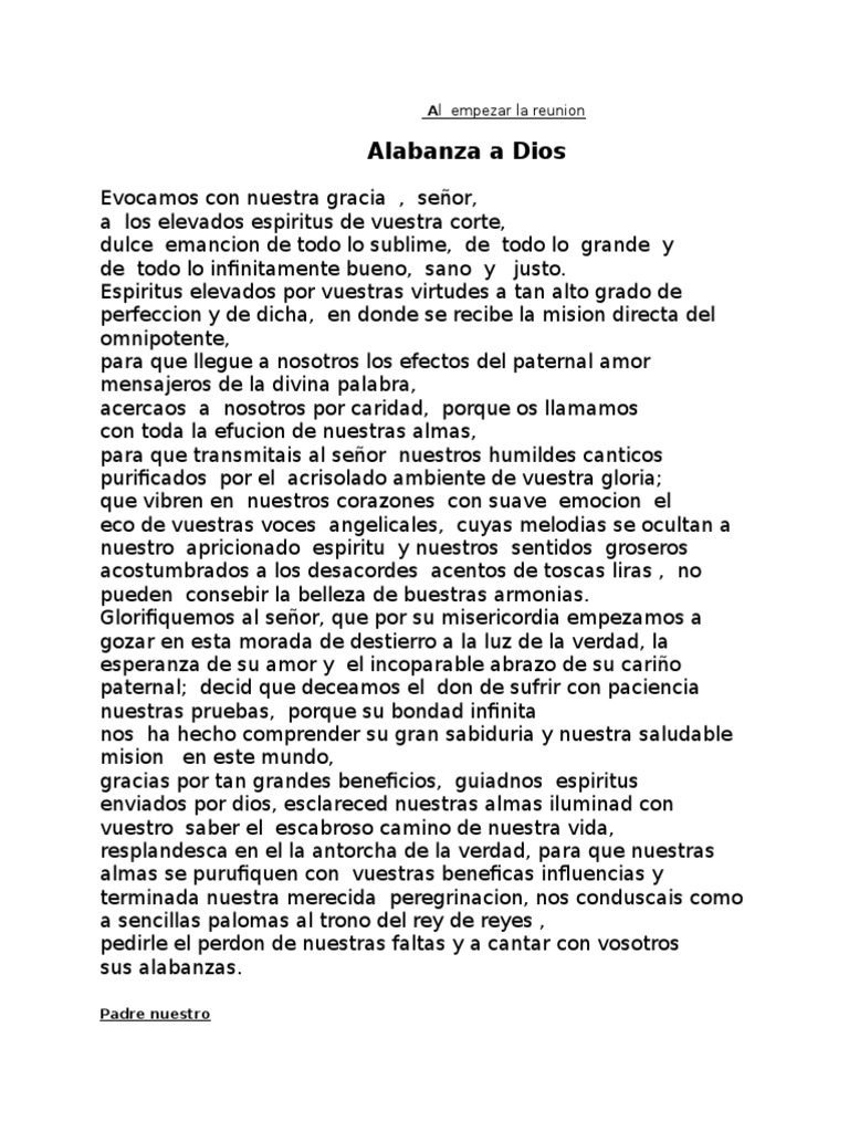 Al Empezar La Reunion | PDF | María, madre de Jesús | Espíritu