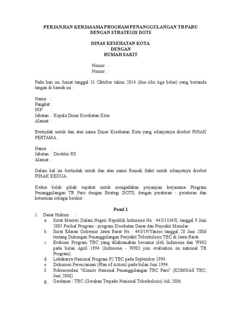 Contoh MOU TB Dots | PDF