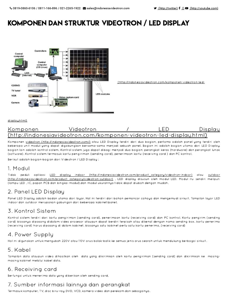 Komponen - Komponen Dari Videotron Atau LED Display | PDF