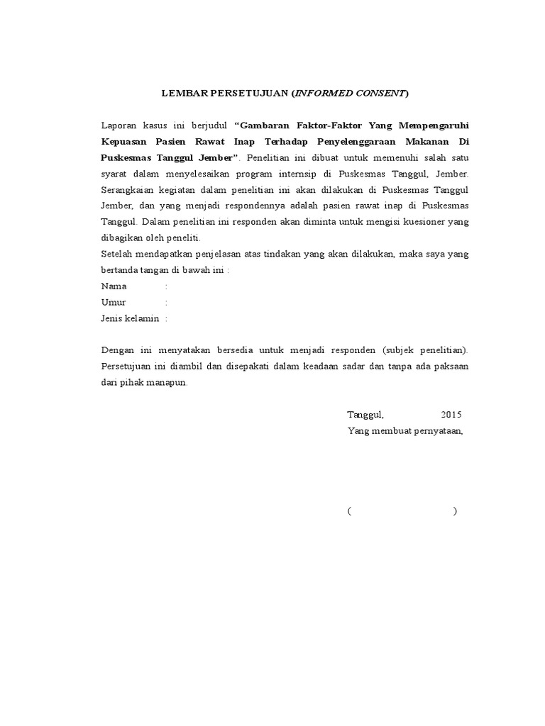 Lampiran 1. Informed Consent Dan Kuesioner | PDF