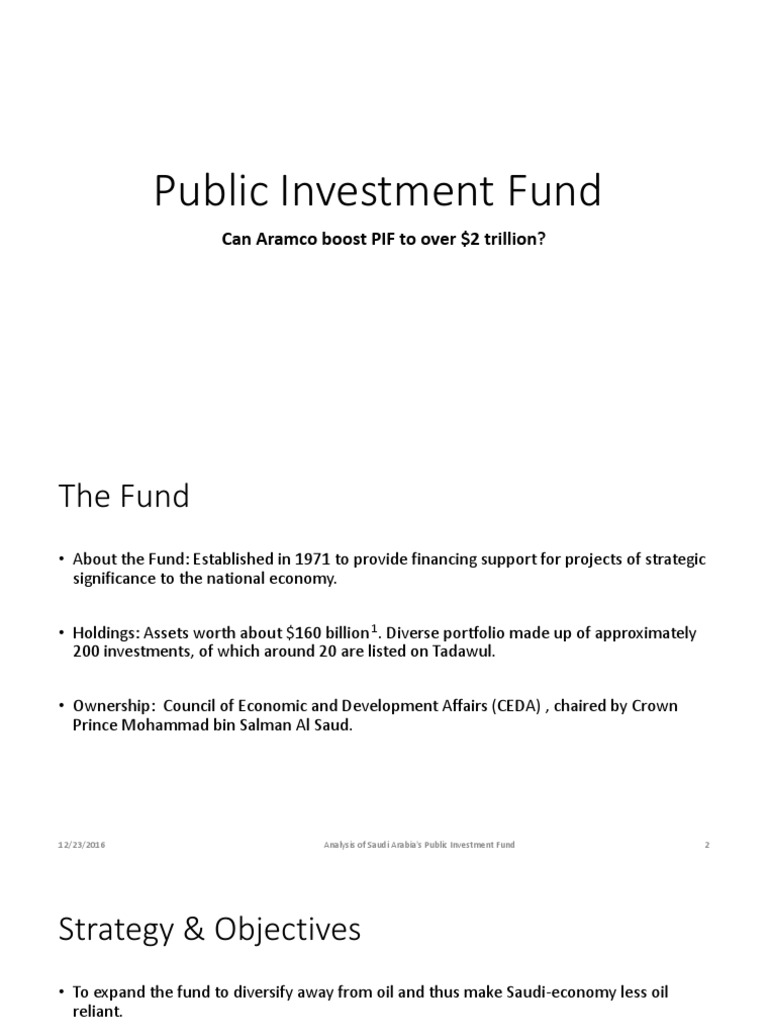 Public Investment Fund | PDF | Economies | Investing