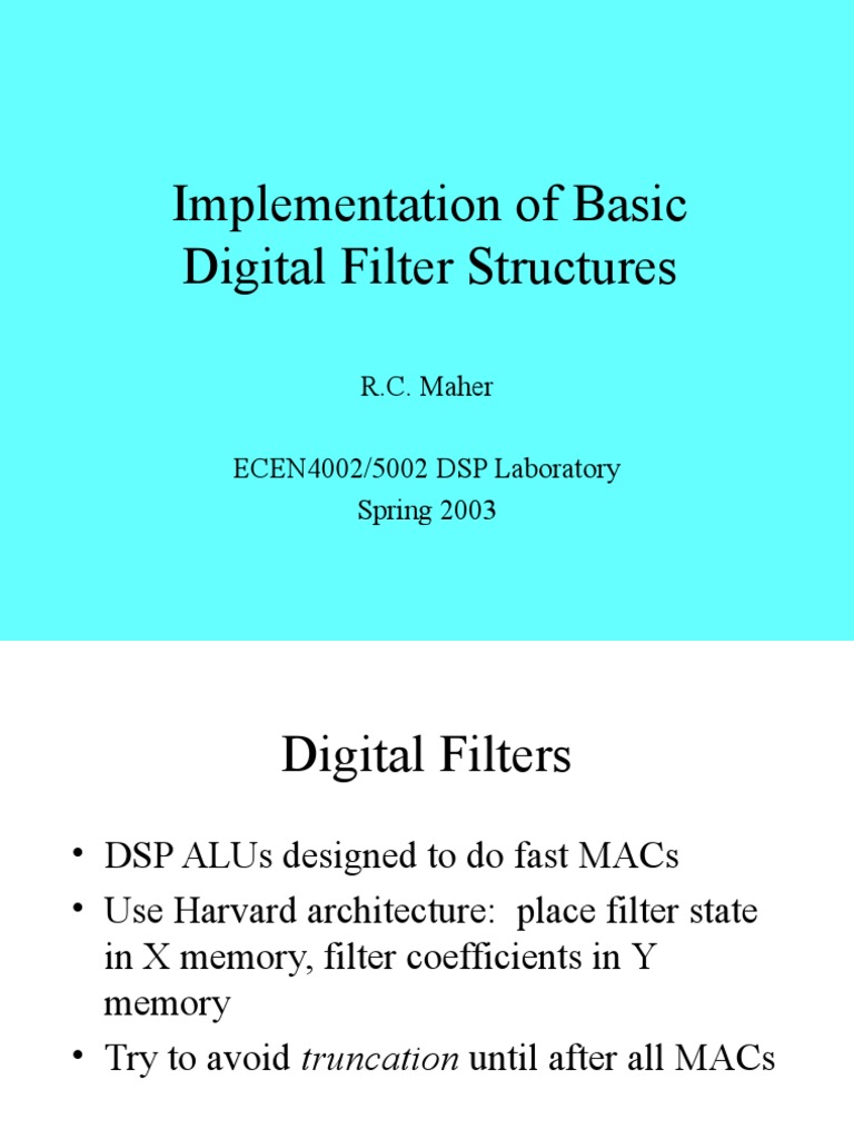 4 Filter Structures | Download Free PDF | Algorithms | Signal Processing