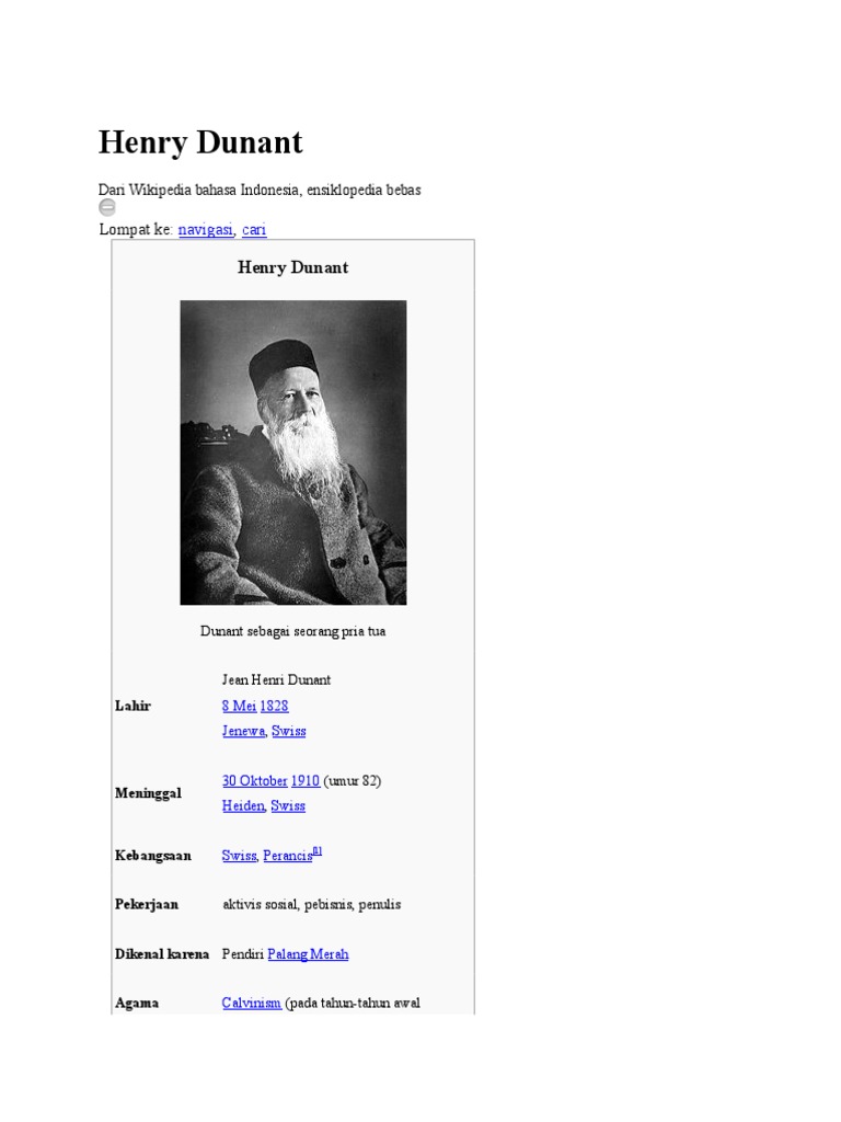 Biografi Henry Dunant dan Warisannya | PDF