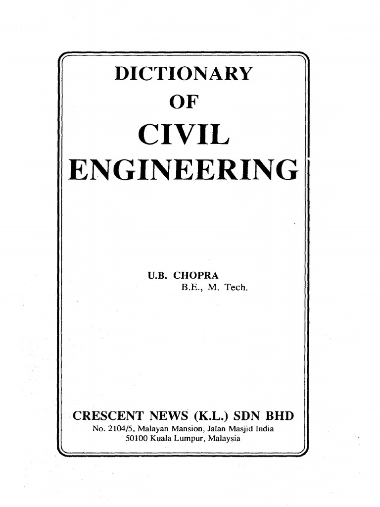 Dictionary of Civil Engineering | PDF