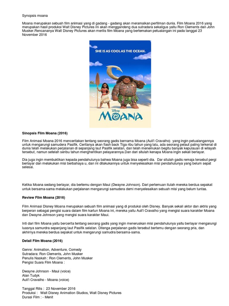 Synopsis Moana | PDF