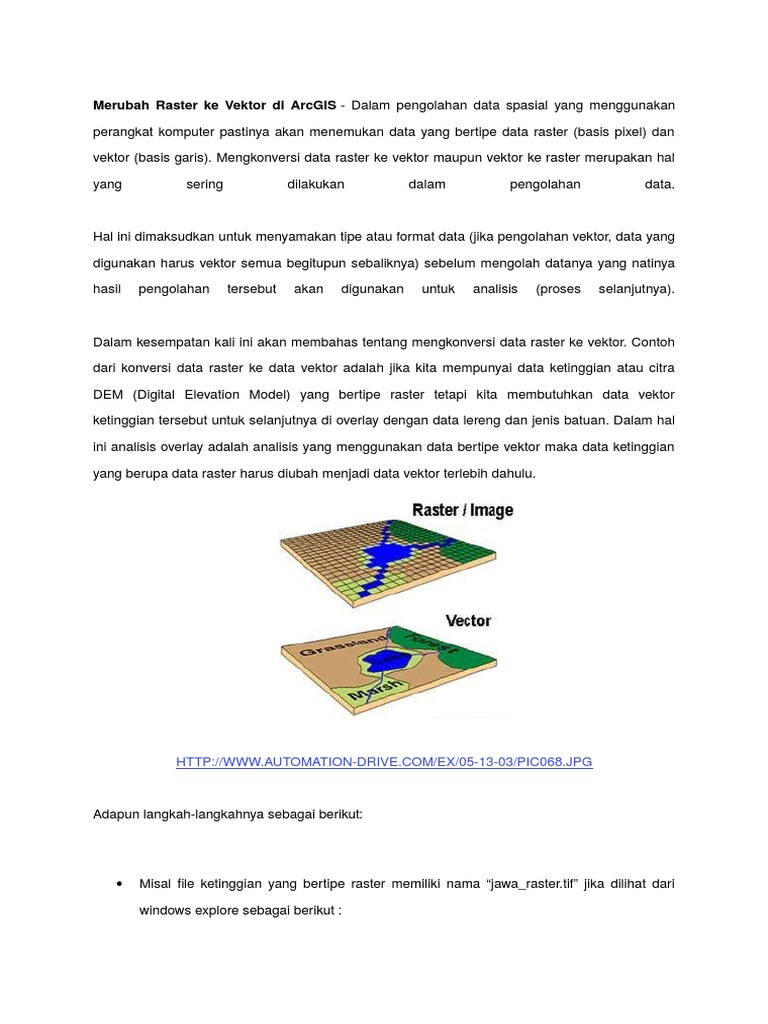 Merubah Raster Ke Vektor Di ArcGIS | PDF