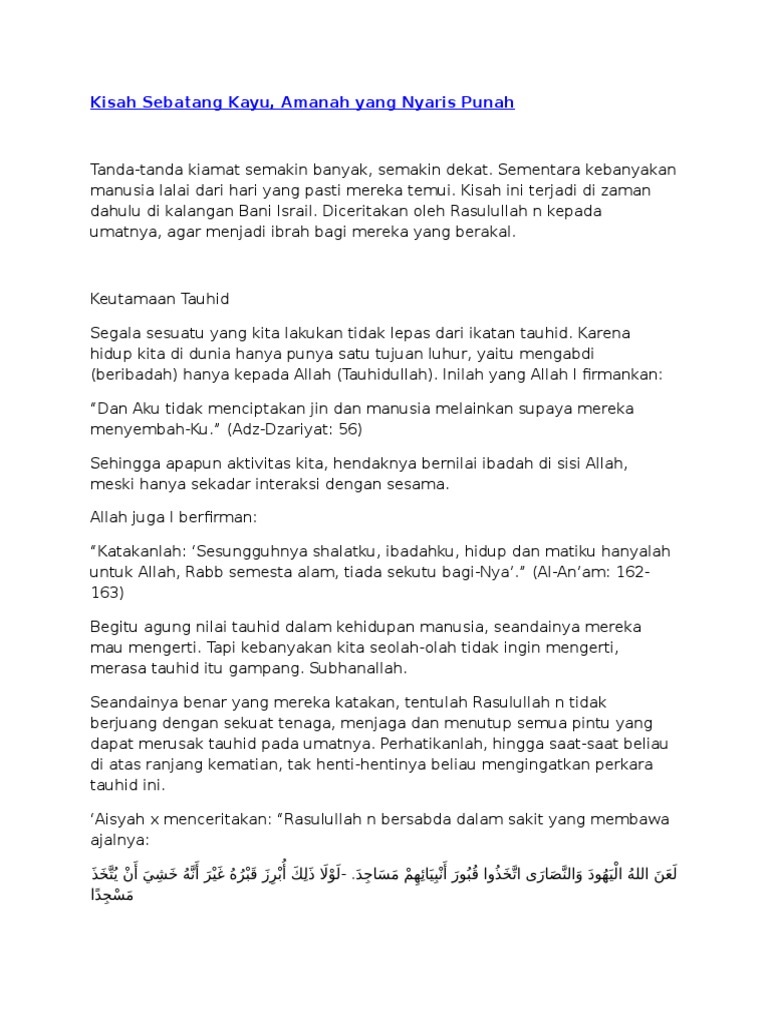 Kisah Sebatang Kayu | PDF