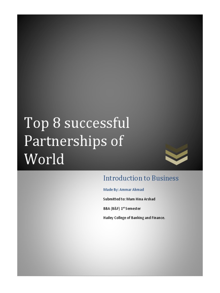 Top 8 Successful Business Partnerships | PDF
