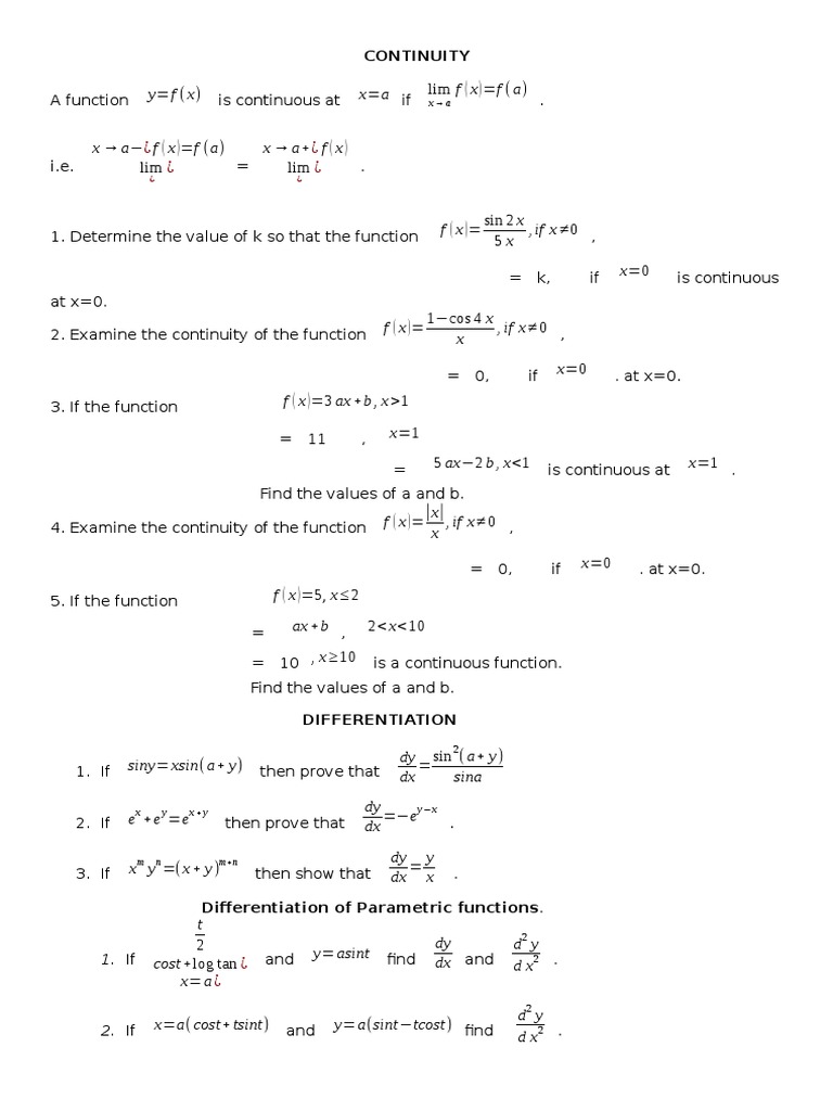 Continuity & Differentiability | Trigonometric Functions | Real Analysis