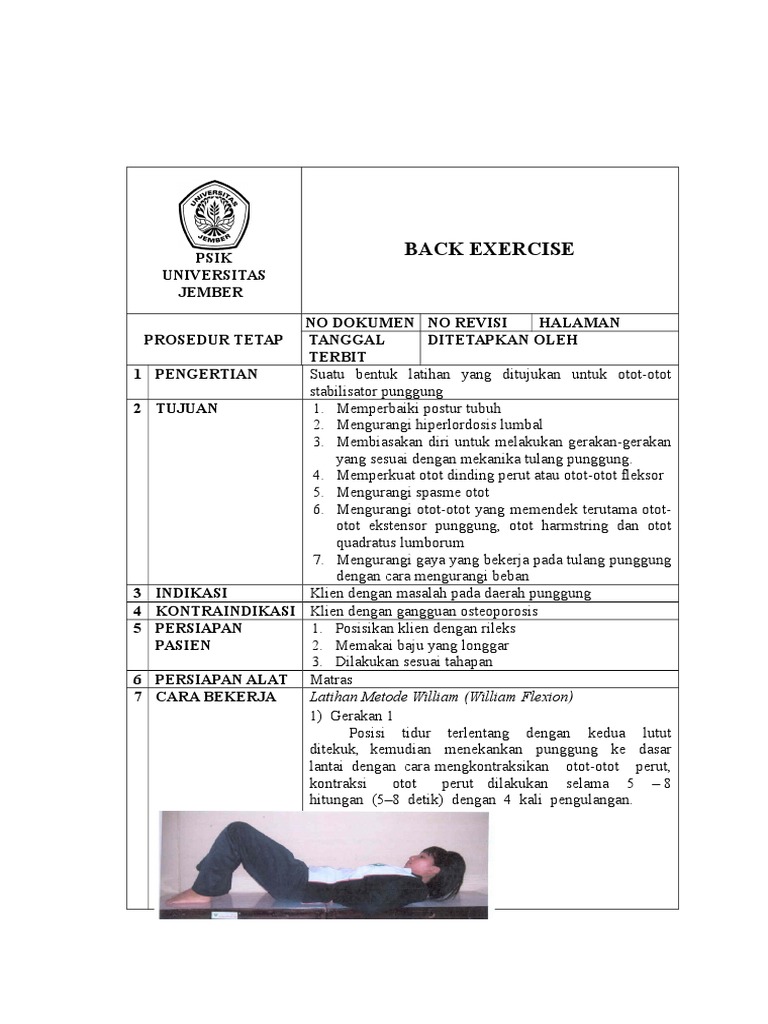 Sop Back Exercise & LBP | PDF