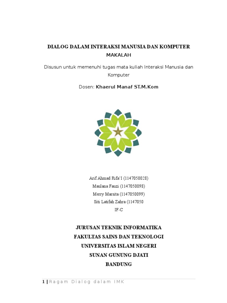 Dialog Dalam Interaksi Manusia Dan Komputer | PDF | Seni | Komputer