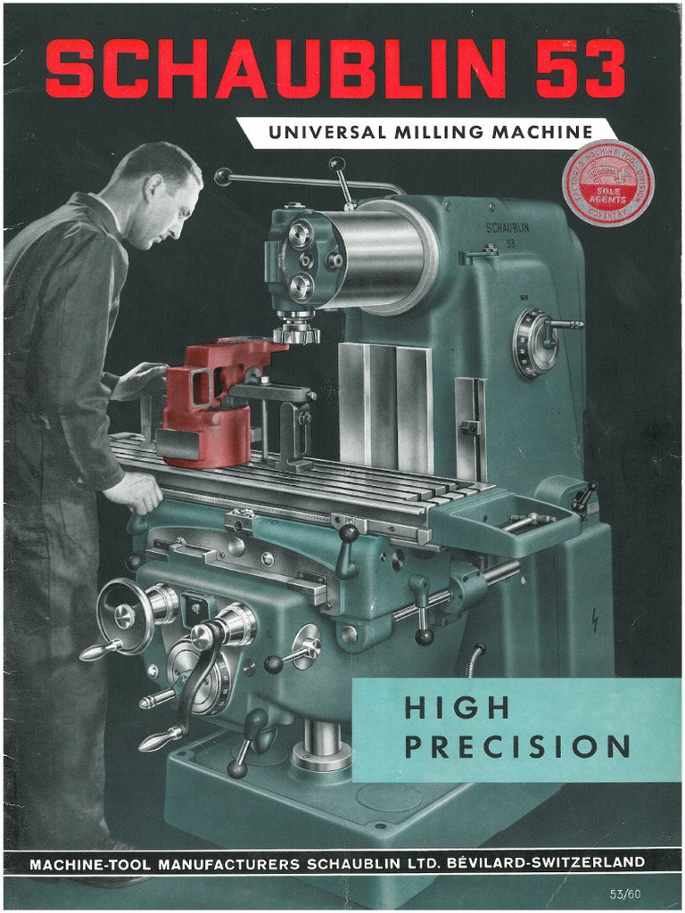 Schaublin 53 Catalogue 1960 | PDF