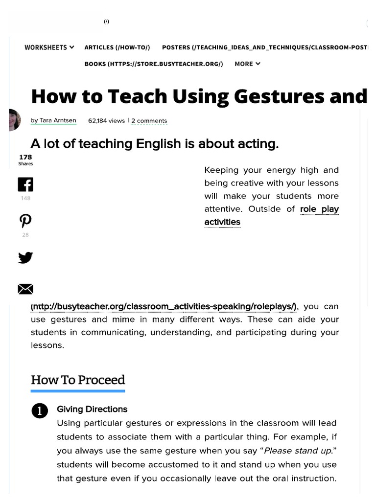 How To Teach Using Gestures and Mime | PDF