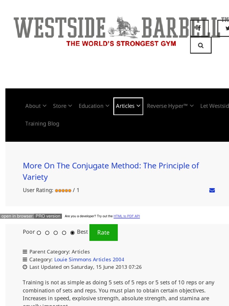 More On The Conjugate Method | PDF | Weight Training | Hobbies