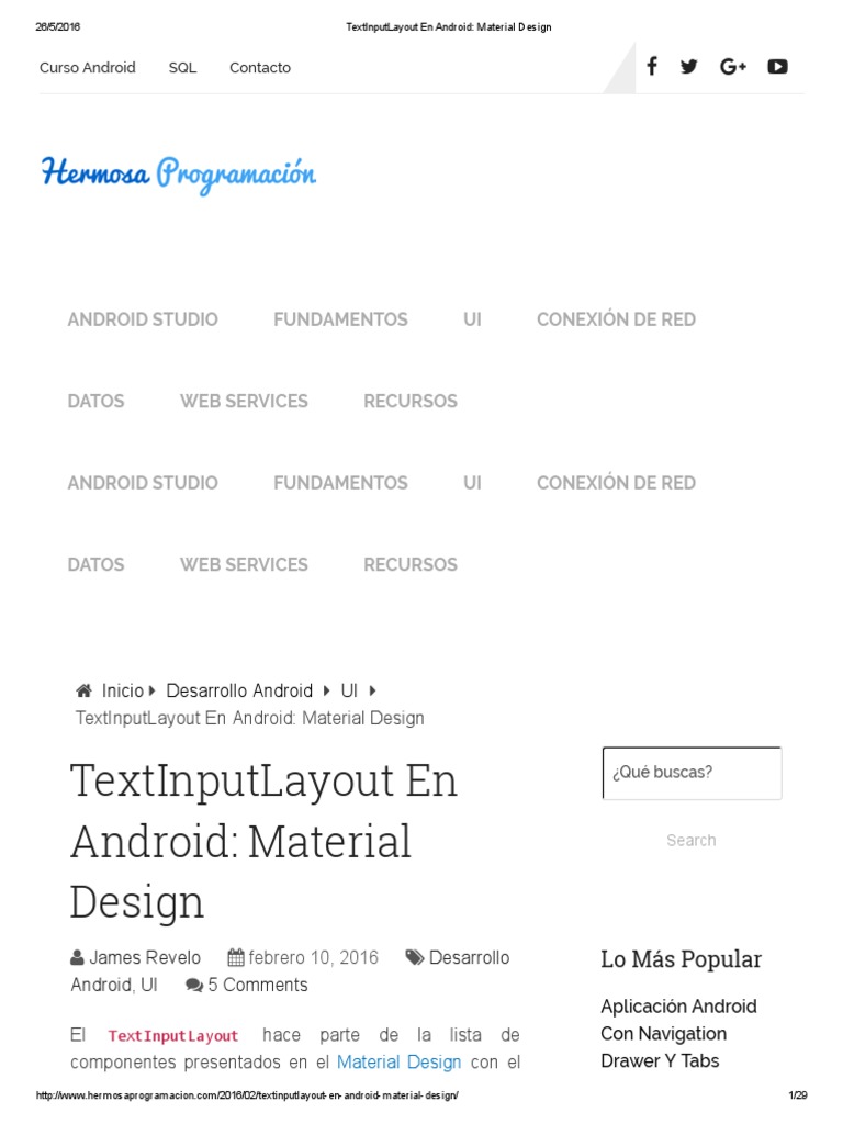 TextInputLayout en Android - Material Design | PDF | Expresión regular ...