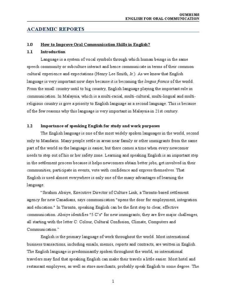 How To Improve Oral Communication Skill in English | PDF ...