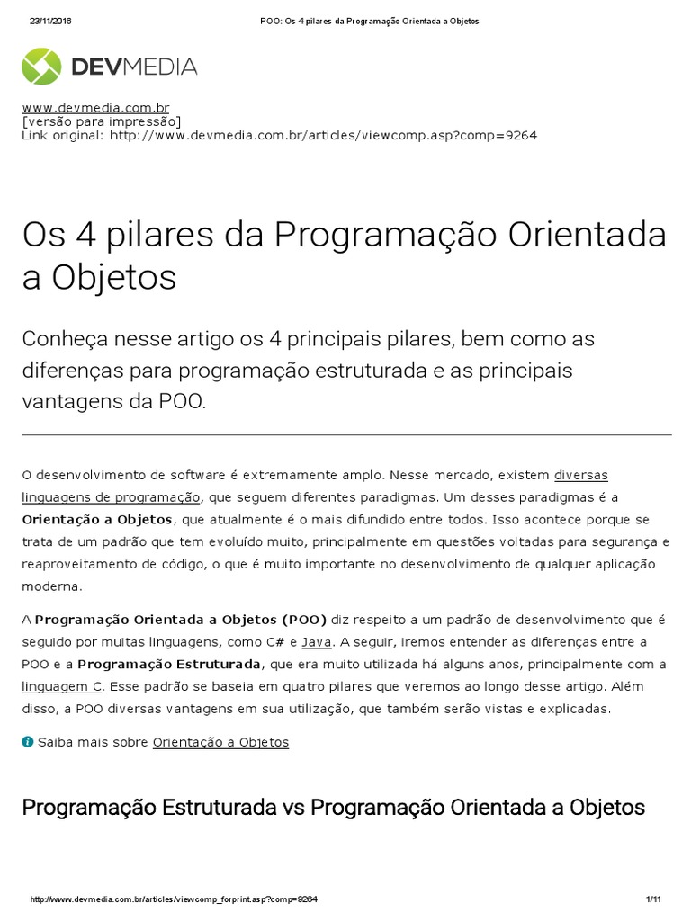 Os Quatro Pilares Da Programação Orientada A Objetos Abstração