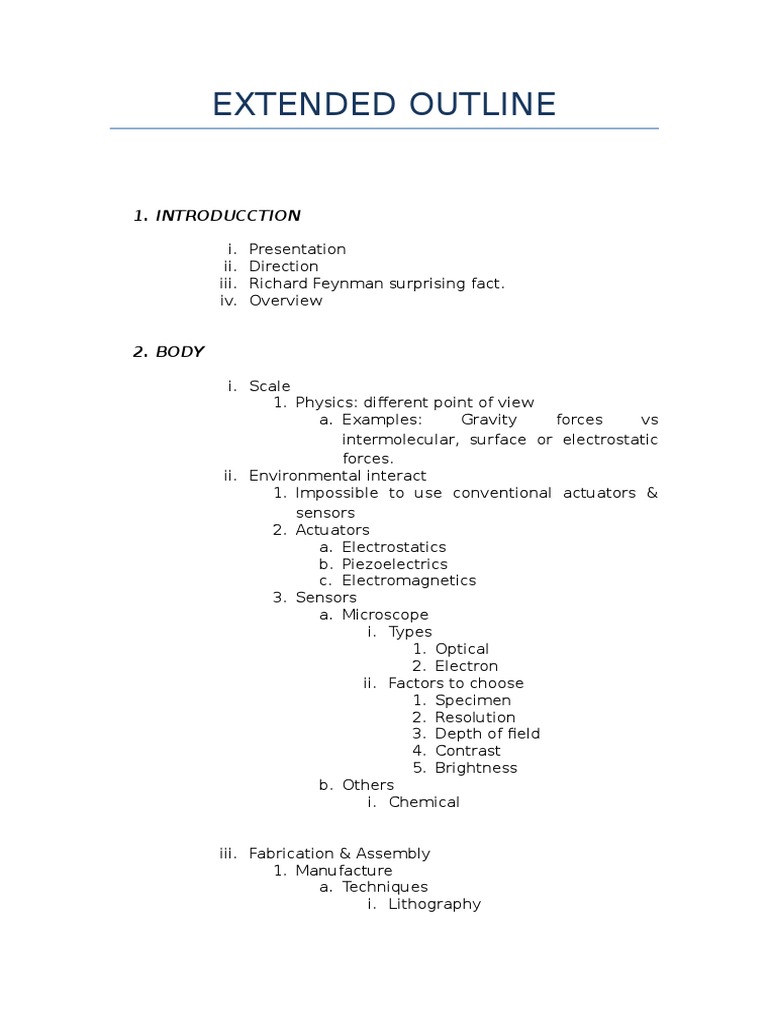 Extended Outline: 1. Introducction | PDF