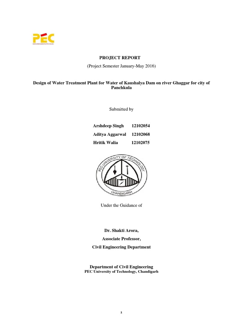 Design of A Water Treatment Plan | PDF | Filtration | Water Purification