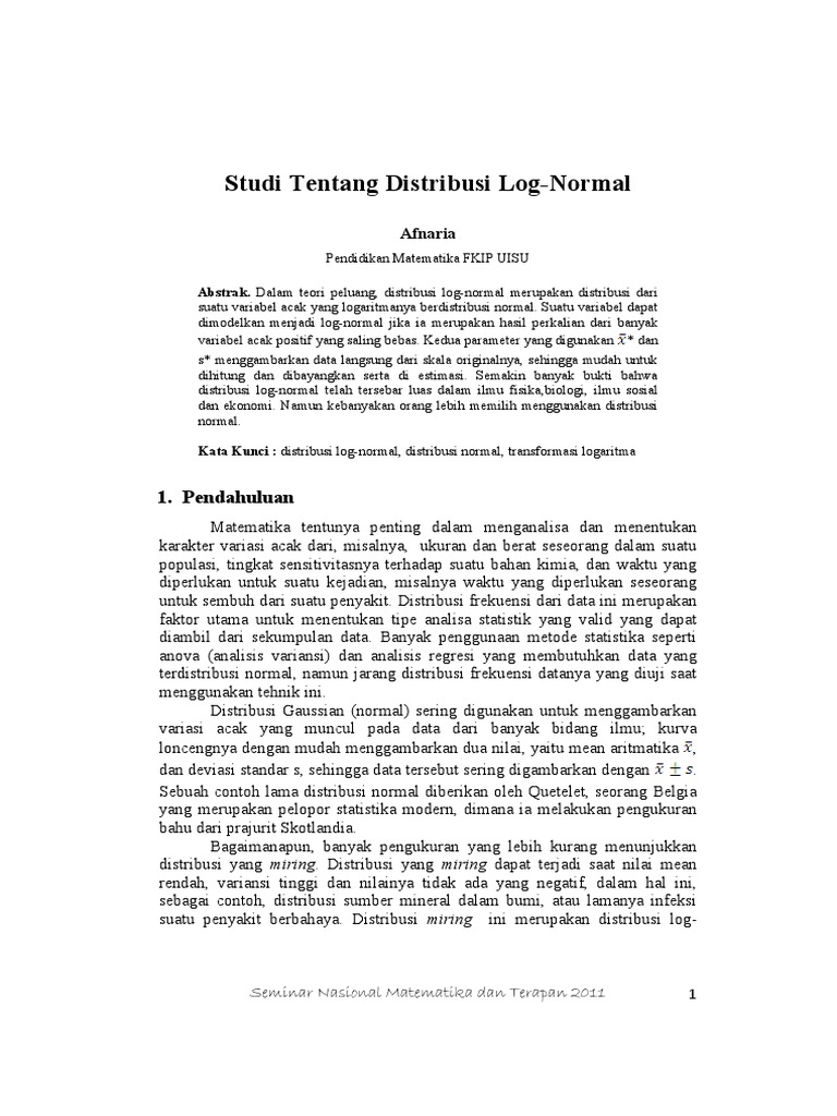 Studi TTNG Dist Log Normal PDF | PDF