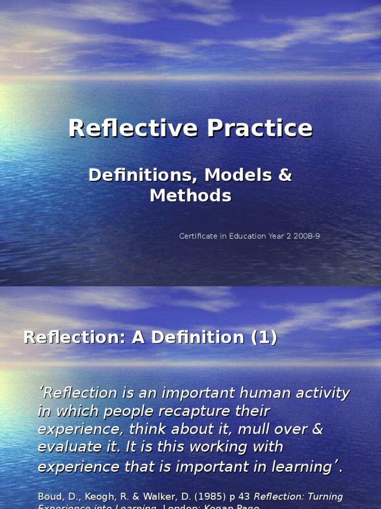 Reflective Practice for Educators | PDF | Reflective Practice | Theory